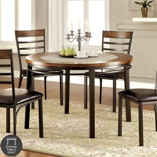 Furniture of America Merrits Industrial 45-inch Round Dining Table ...