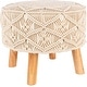 Cruuz Macrame Hand Crafted Footstool - Bed Bath & Beyond - 36553290