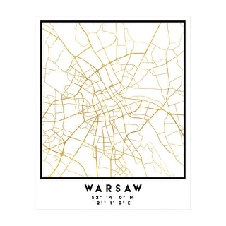 Warsaw Poland Warsaw Street Map Maps Minimal Urban Art Print/Poster ...