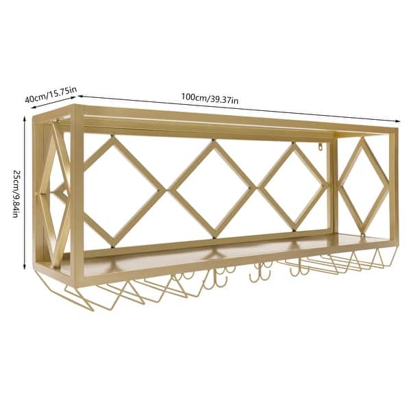 Floating Shelves Wall-Mounted Inverted Wine Glass Rack - Bed Bath ...
