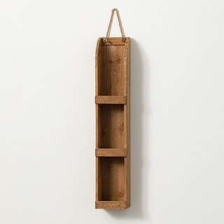 Sullivans Rustic Wooden Wall Shelf Decor 26"H Brown - 4.75"L x 4.5"W x ...