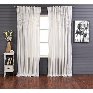 India's Heritage Faux Smocking Stitch Curtain - Single Curtain Panel ...