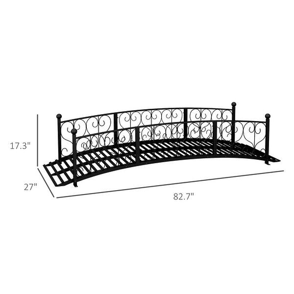 7' Metal Arch Garden Arc Bridge with Safety Siderails - Bed Bath ...