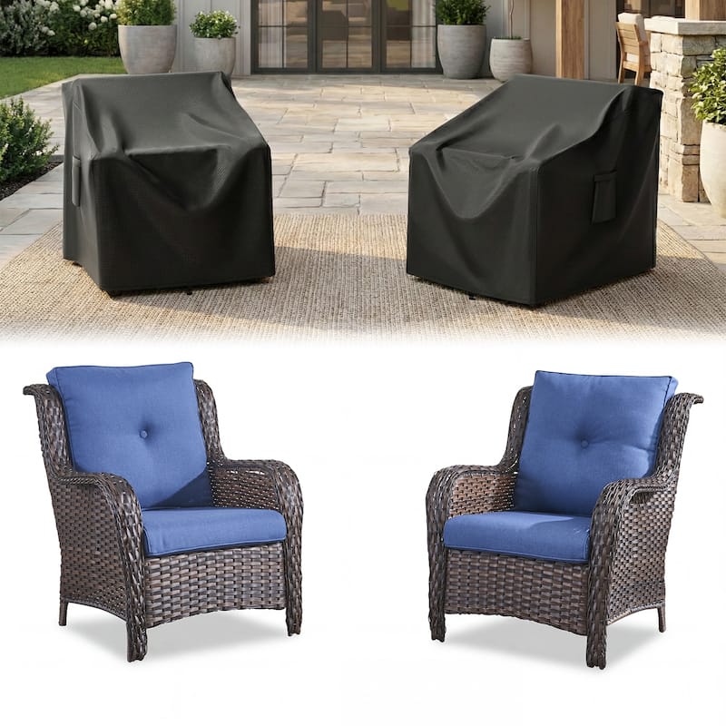 Meyreso 4-Piece 600D Heavy Duty Lawn Patio Conversation Set Cover - On ...