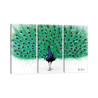 iCanvas "Proud Peacock" by Ashvin Harrison 3-Piece Canvas Wall Art Set ...