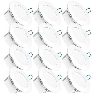 12 Pack 4 Inch Slim LED Downlight, Integrated Junction Box,10W=60W ...
