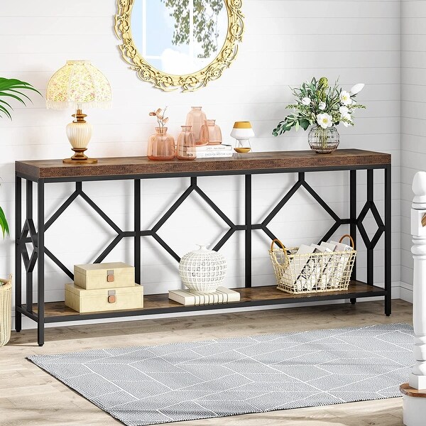 70.9 Inch Sofa Console Table with Open Storage Shelf Industrial Narrow Extra Long Sofa Tables Entry Table Behind Couch Table On Sale Bed Bath Beyond 37609379