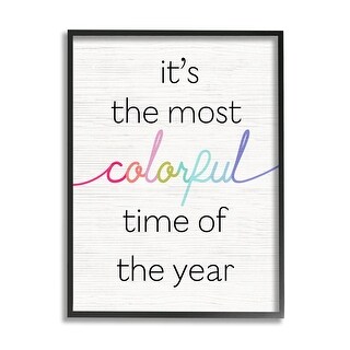 Stupell Most Colorful Time Whimsical Winter Holiday Framed Wall Art ...