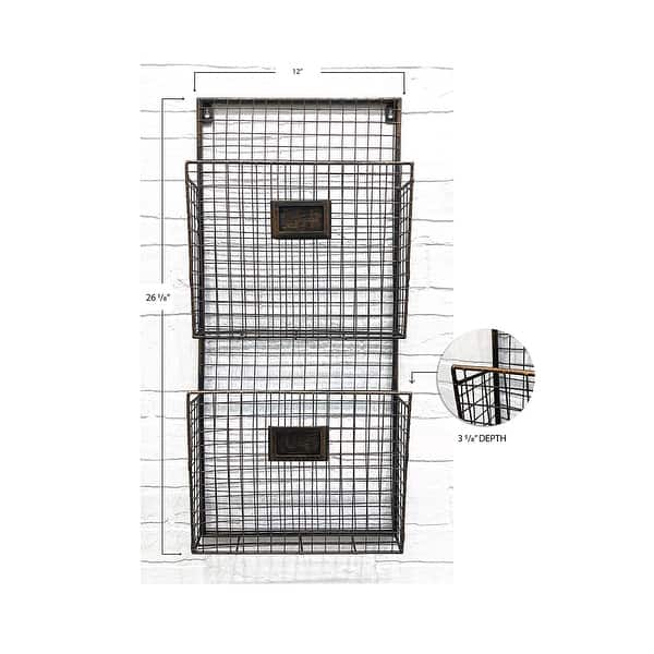 DesignStyles Metal Two Pocket Wall File Holder - Bed Bath & Beyond ...