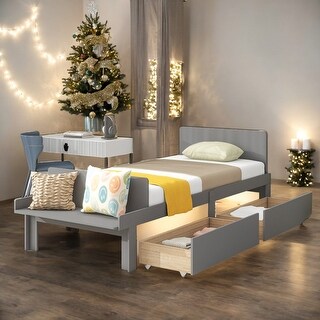 Twin Bed with Footboard Bench,2 drawers - Bed Bath & Beyond - 40856833