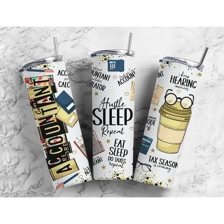 Accountant 20 Oz Skinny Metal Tumbler w/Lid and Straw - Multi - Bed ...