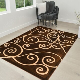 HR Chocolate, Beige and Multi Modern Contemporary Area Rugs-Abstract ...