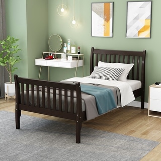 Wood Platform Bed Frame with Wood Slat Support - Bed Bath & Beyond ...
