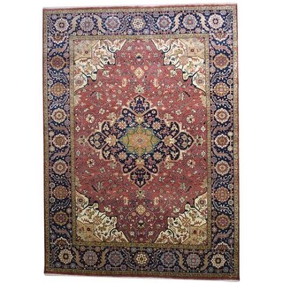 One of a Kind Hand-Knotted Persian 9' x 12' Oriental Wool Red Rug - 9 ...