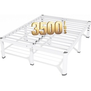 20 Inch King Size Metal Bed Frame with Round Corners, Heavy Duty Steel ...
