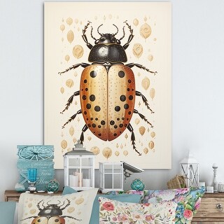 Designart "Gold Vintage Minimalism Beetle II" Insects & Bugswall Art ...