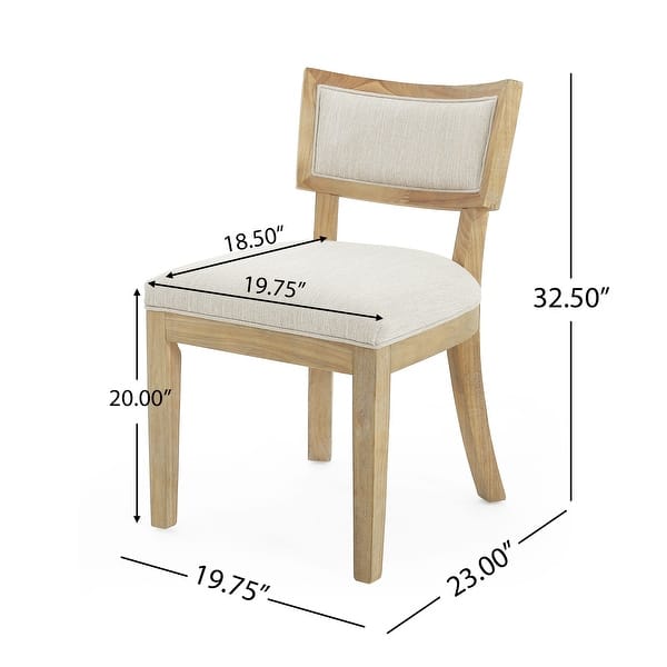 Fescue Farmhouse Fabric and Rubberwood Upholstered Dining Chairs (Set ...