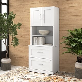 Hampton Heights File Cabinet with Hutch by Bush Business Furniture ...