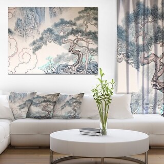 Designart "Chinese Blue Tree Art" Floral Canvas - Bed Bath & Beyond ...