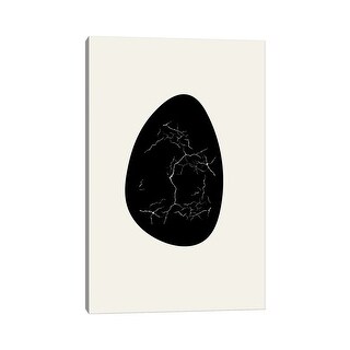 iCanvas "Nest Series - Black Marbled Abstract Egg Shape" by Design ...