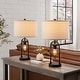 KAWOTI 21.5 inch Table Lamp Set with Night Light and USB Ports, Bulbs ...