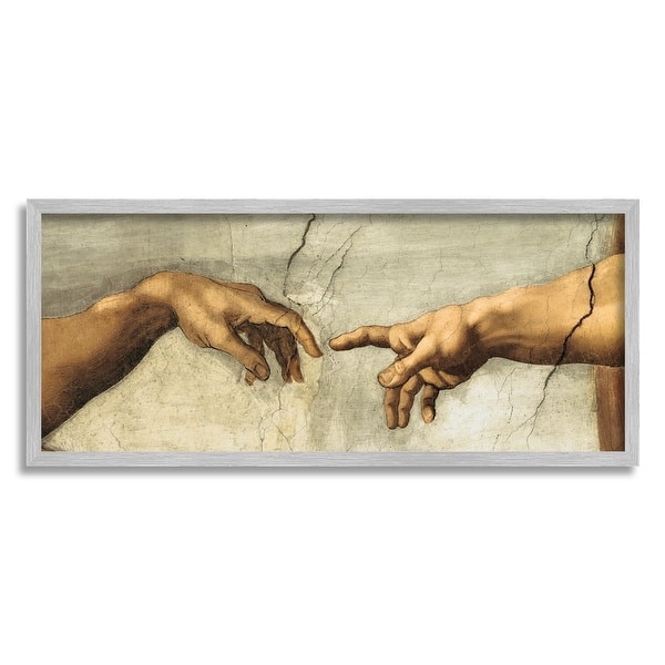 Hands of The Creation Of Adam Religious Painting Framed Wall Art - On ...