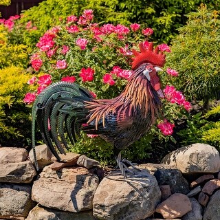29" Tall Painted Iron Rooster Decoration "Felix" - Bed Bath & Beyond ...