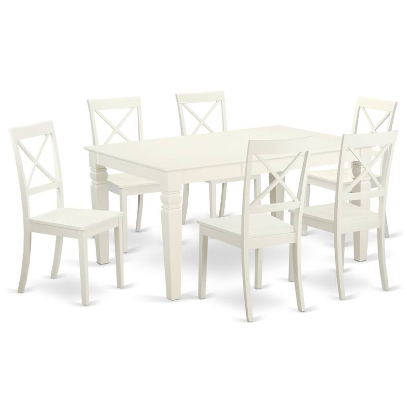 East West Furniture 7 Piece Kitchen Table Set- a Dining Table with ...