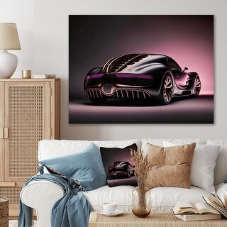 Designart 'Visionary Bugatti Design In Black And Magenta IV' Exotic Car ...