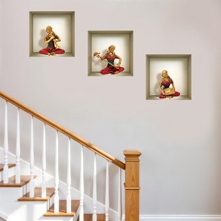 HomeRoots Set of Three Anna Niche 3D Square Peel and Stick Wall Decals - Bed Bath & Beyond ...