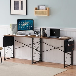 VECELO Small Folding Desk No Assembly Required Foldable Table, 39.3 ...