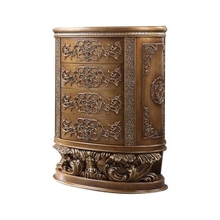 Chest with 4 Storage Drawers and Ornate Engravings, Antique Gold - Bed ...