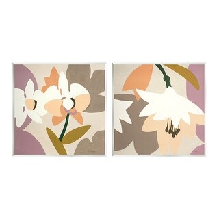 Stupell Modern Geometric Orchids 2 Piece Wall Plaque Art Set Design by ...