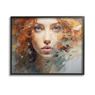 Stupell Abstract Splatter Portrait Framed Giclee Art Design By RB - Bed ...