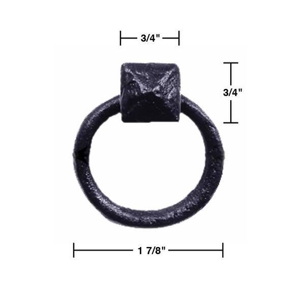 Black Cast Iron Mission Ring Cabinet Pulls 2" Drop Style Swing Handles ...