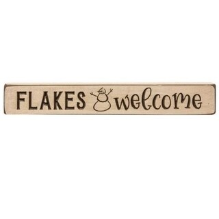 Flakes Welcome Engraved Block 12" Auth. White - 1.75” high by 12” wide ...
