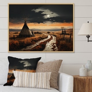 Designart "Native Tipi Legacy Of The Plains II" Native American Framed ...