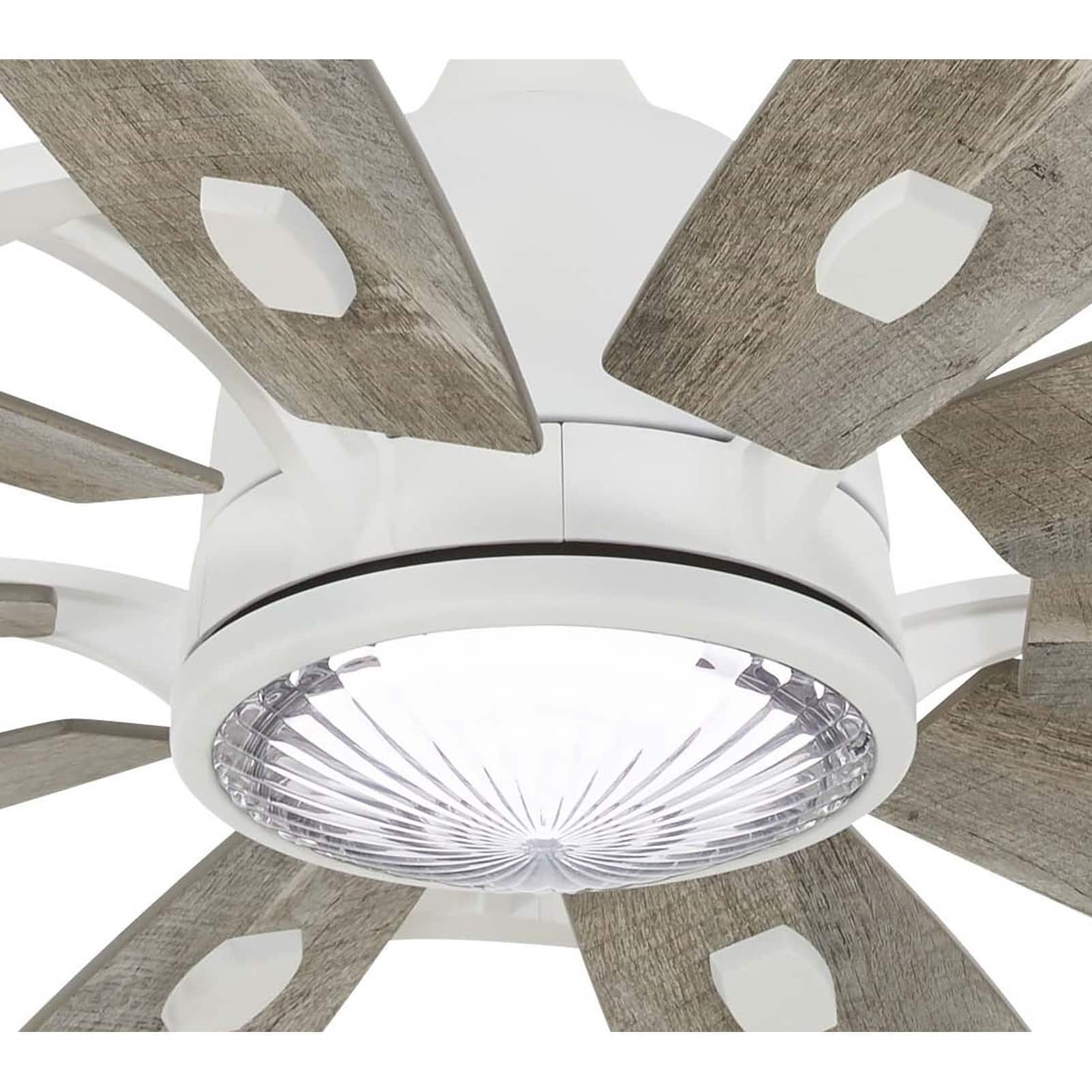 Minka Aire Barn Flat White 10 Blade 65 Inch Ceiling Fan With LED Light ...