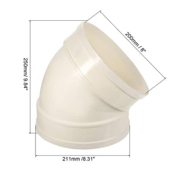 45 Degree Elbow Hose Connector for Drain Tubes, Drip Systems, White ...