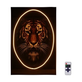 24x35" LED Tiger Wall Art Framed Print Paint - Bed Bath & Beyond - 37177340