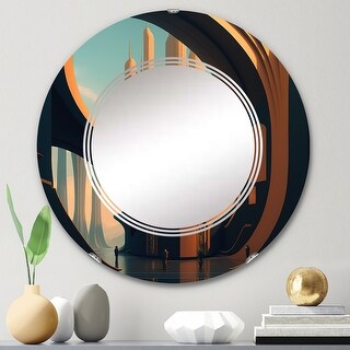 Designart 'Futuristic Architectural Building V' Printed City Futuristic ...