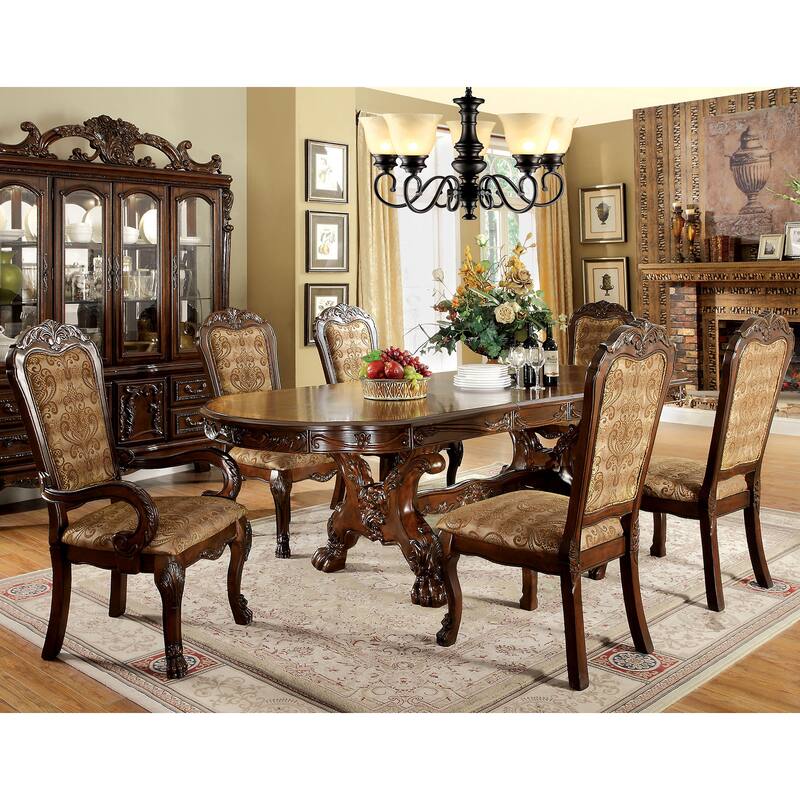 Rutherford Traditional Cherry Solid Wood 7-Piece Dining Table Set by ...