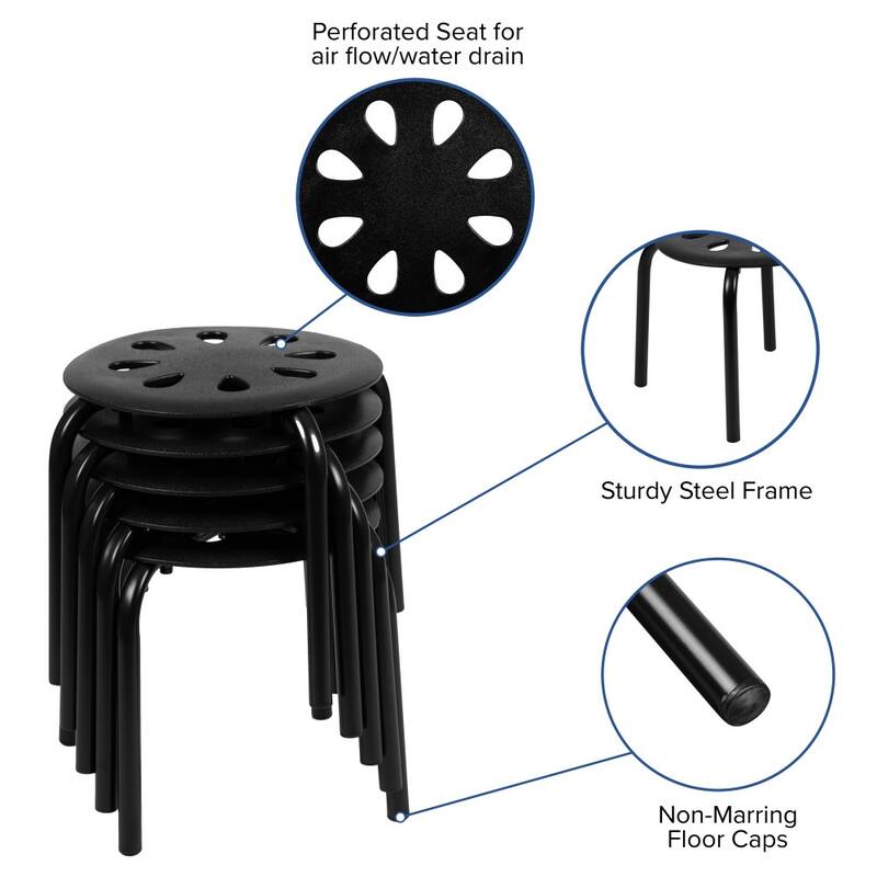 Plastic Nesting Stack Stools - Classroom/Home, 11.5"Height (5 Pack ...