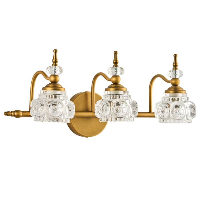 CO-Z 3 Light Vintage Vanity Light with Flower Crystal Glass Shades - 19 ...
