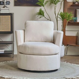 Modern Swivel Bucket Chair, Plush Round Sofa with 360 Degree Swivel and ...