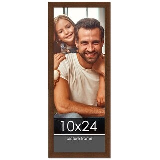 10x24 Traditional Walnut Complete Wood Picture Frame with UV Acrylic ...