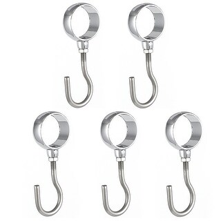 5pcs Wardrobe Bathroom 25mm Dia Tube Rod Adjustable Clothes Coat Hooks ...