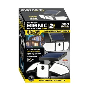 Bell + Howell Solar Lights Outdoor Solar Powered Flood Lights 2-Pack ...