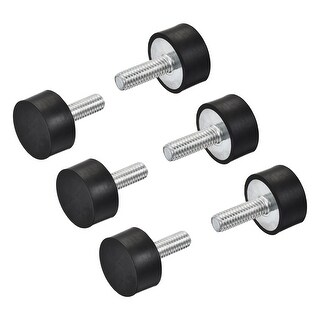 M6 Rubber Mounts, 6pcs Male Thread Shock Absorber, D20mmxH10mm - Black ...