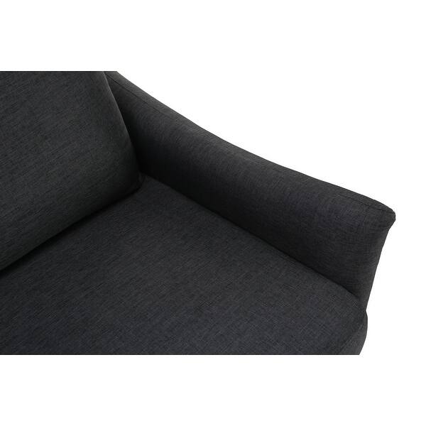 Straight Row Sleeper Loveseat Recessed Arms DARK GREY Sofa Bed - Bed ...